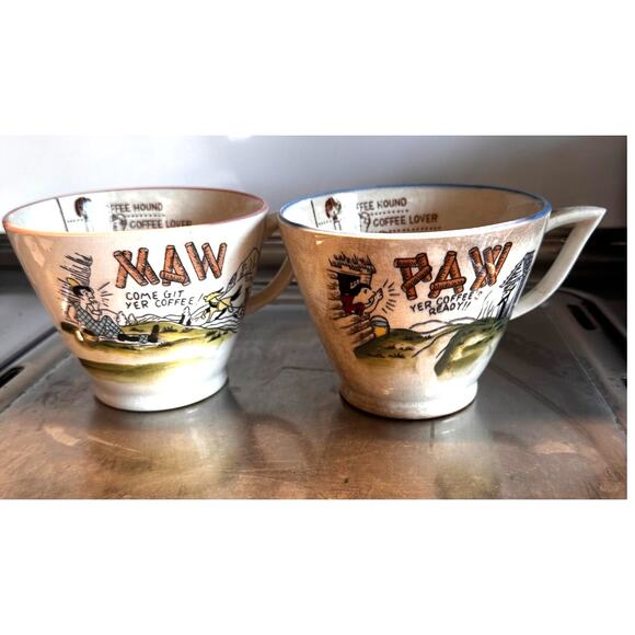 Vintage | Dining | Mcm Maw Paw Kettle Coffee Hound Mugs 96s | Poshmark